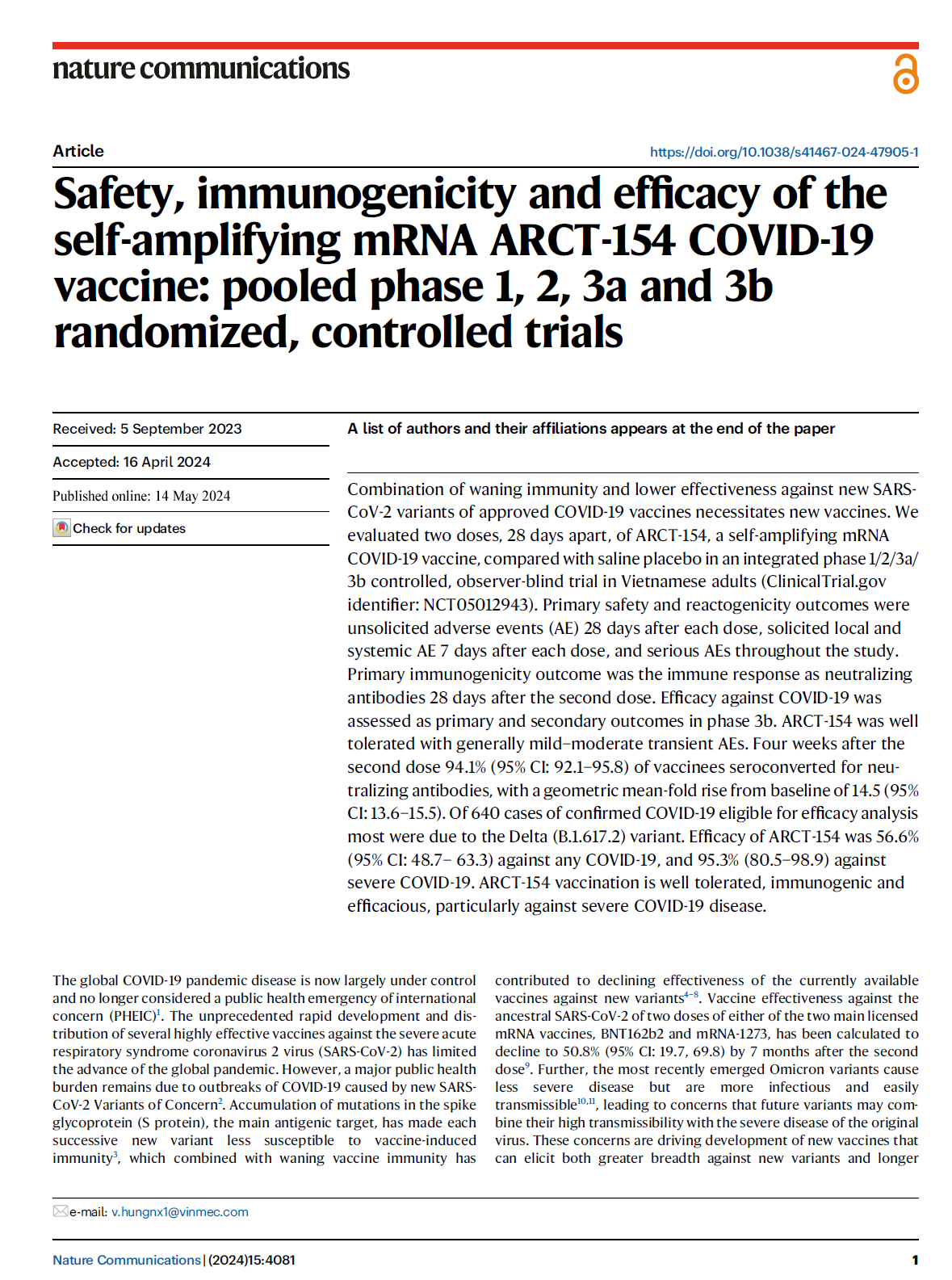 RNA/mRNA Related News & Publications | Arcturus Therapeutics