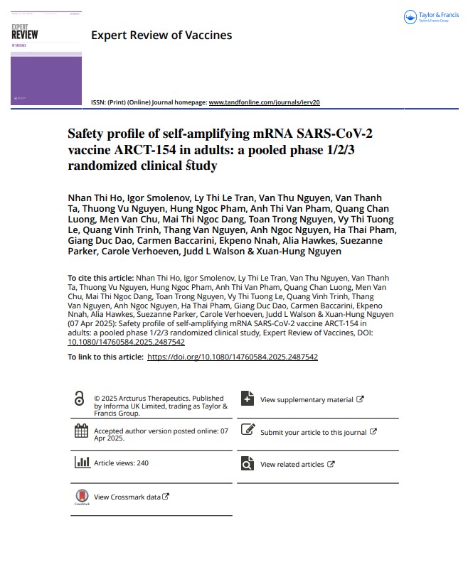 RNA/mRNA Related News & Publications | Arcturus Therapeutics